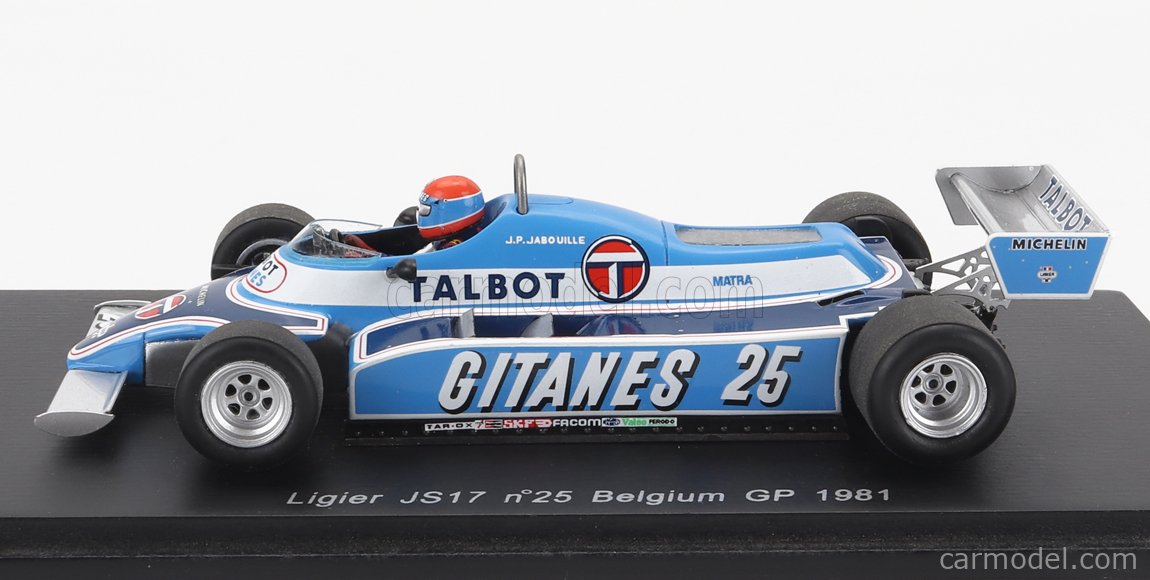 SPARK-MODEL S1635 Scala 1/43 | LIGIER F1 JS17 N 25 BELGIUM GP 1981 JEAN ...