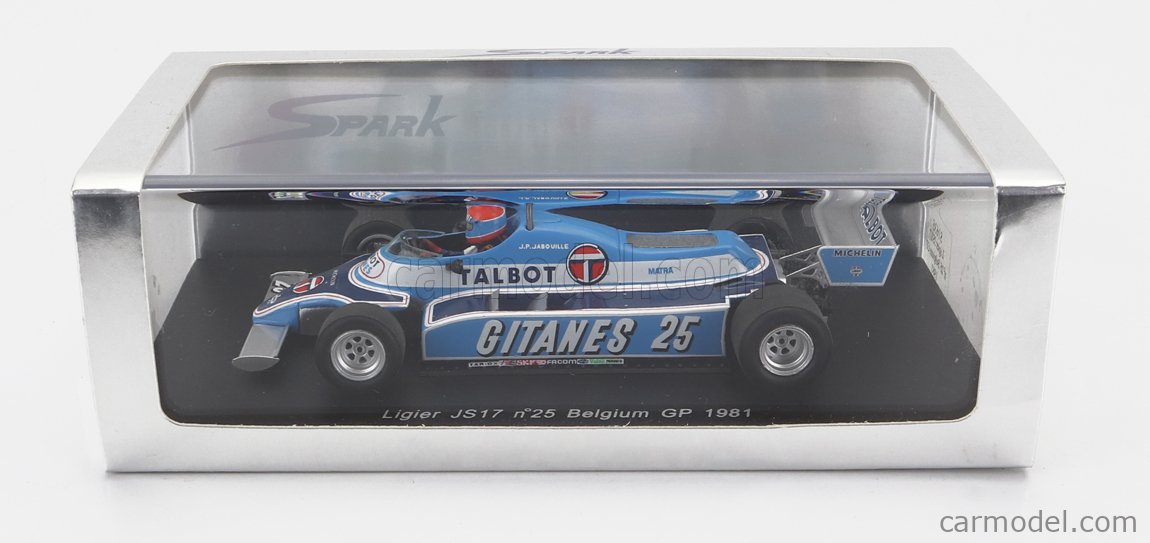 SPARK-MODEL S1635 Echelle 1/43 | LIGIER F1 JS17 N 25 BELGIUM GP 1981 ...