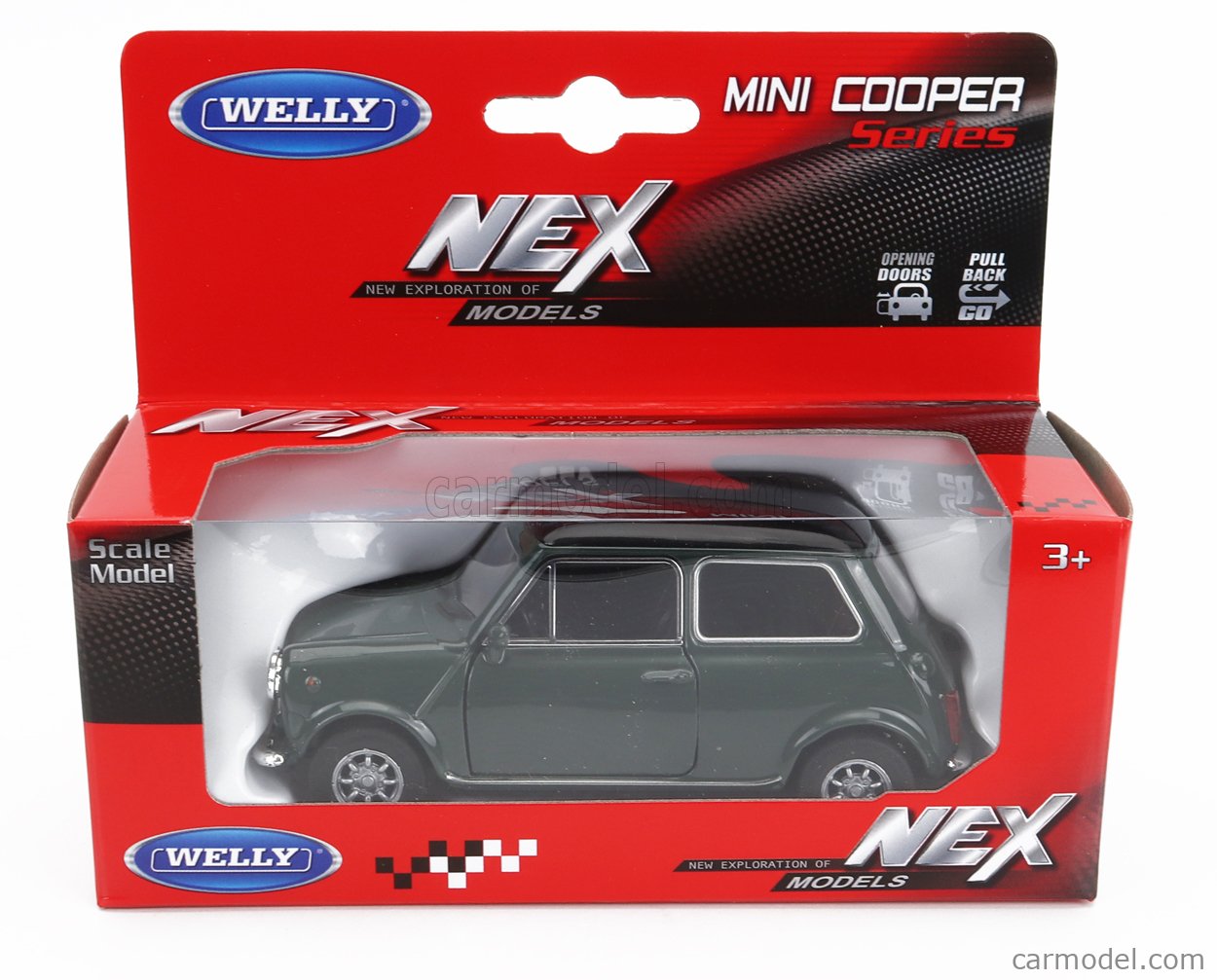 WELLY WE43609WGN-49720 Scale 1/34 | MINI COOPER 1300 1970 GREEN BLACK