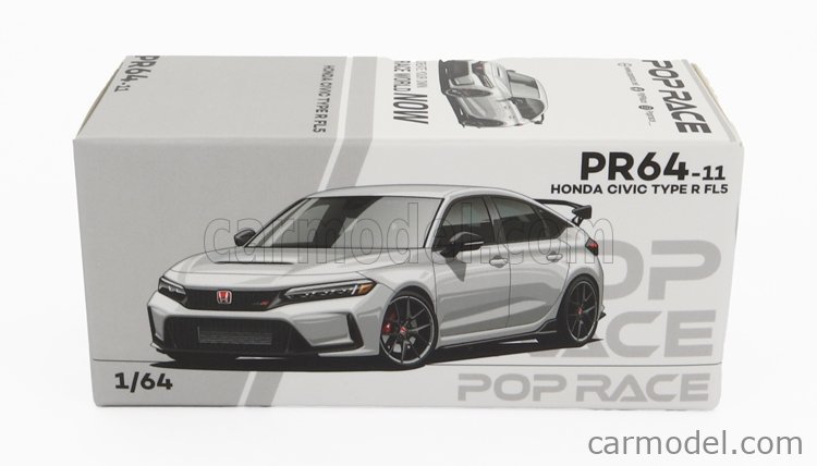 POP-RACE-LIMITED PR640011 Scale 1/64 | HONDA CIVIC TYPE-R (FL5) 2020 WHITE