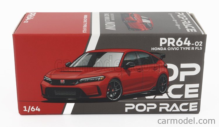 POP-RACE-LIMITED PR640002 Echelle 1/64 | HONDA CIVIC TYPE-R (FL5) 2020 RED