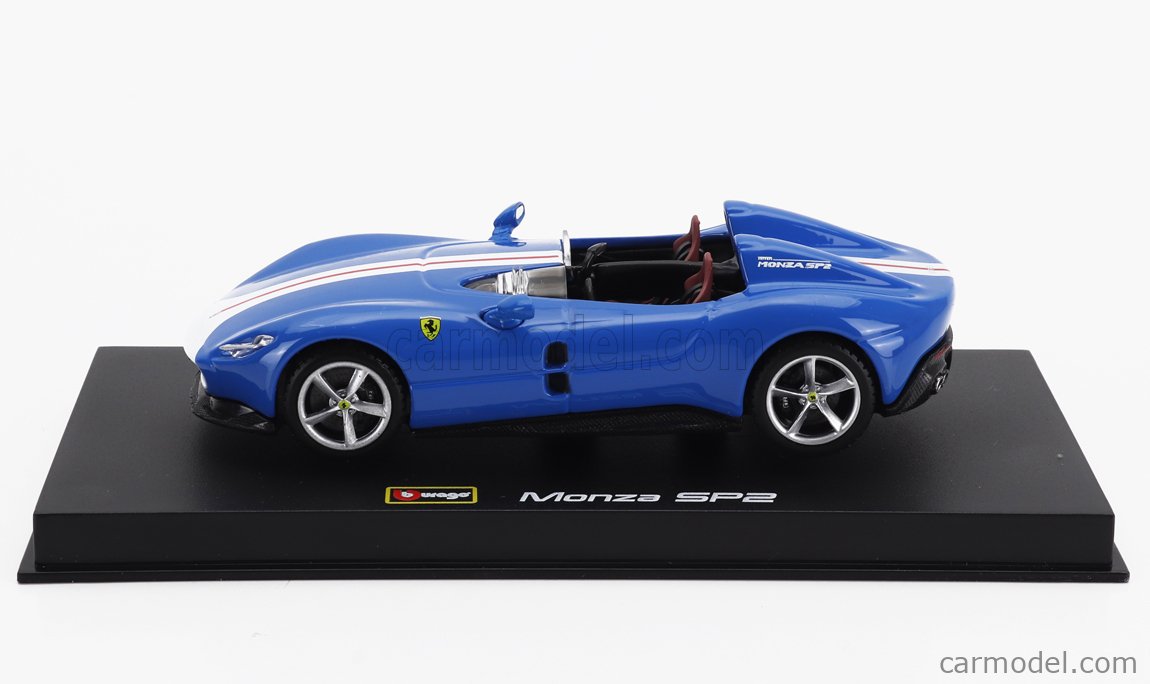 BURAGO 18-36913BL Scale 1/43 | FERRARI MONZA SP2 2018 BLUE SILVER