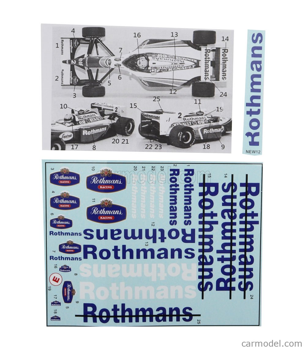 MINICHAMPS 547943202 Scale 1/12 | WILLIAMS F1 FW16 TEAM ROTHMANS ...