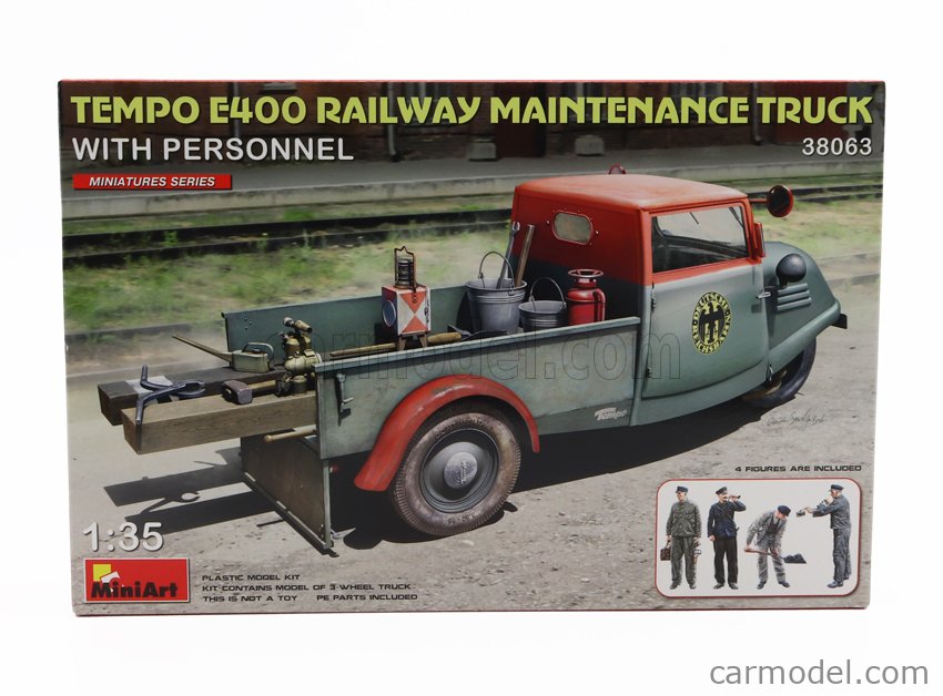 MINIART 38063 Scale 1/35 | TEMPO E400 RAILWAY TRUCK 3-WHEELS 1962