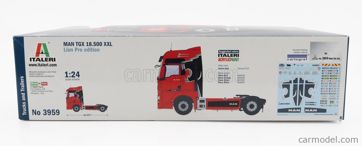 ITALERI IT3959 Scale 1/24 | MAN TGX 18.500 XXL TRACTOR TRUCK LION PRO ...
