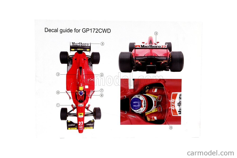 GP-REPLICAS GP172CWD Scale 1/18 | FERRARI F1 412 T1B N 27 POLE POSITION ...
