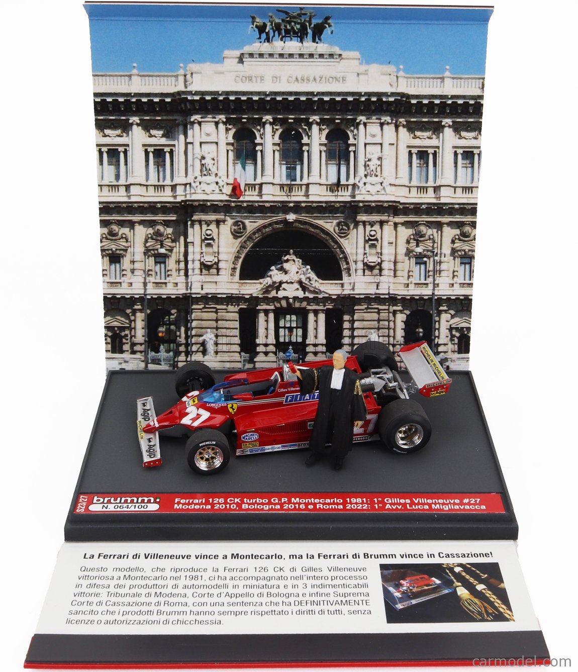 BRUMM PROM S23/27 Scale 1/43 | FERRARI F1 126CK TURBO N 27 WINNER ...