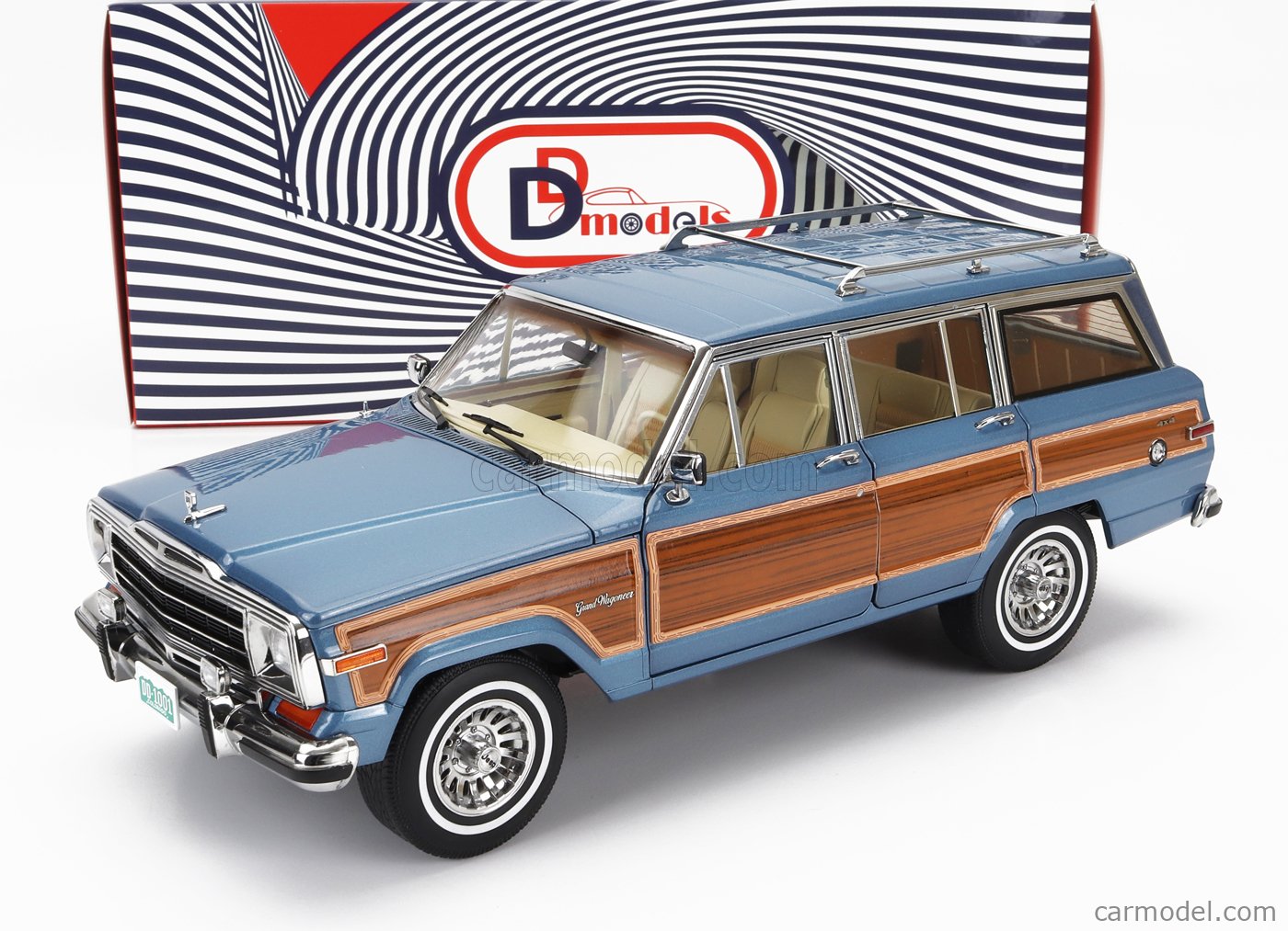 DD-MODELS DC00101 Scale 1/18 | JEEP GRAND WAGONEER 1989 LIGHT BLUE MET WOOD
