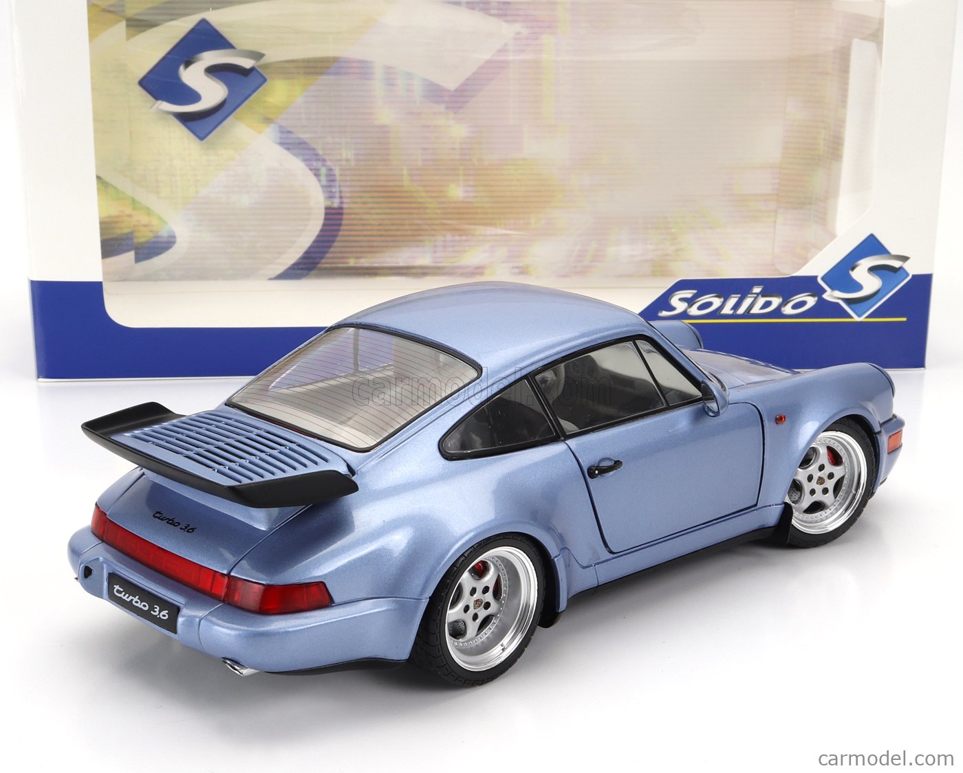 SOLIDO 1803408 Scala 1/18 | PORSCHE 911 964 TURBO COUPE 1990 LIGHT BLUE MET