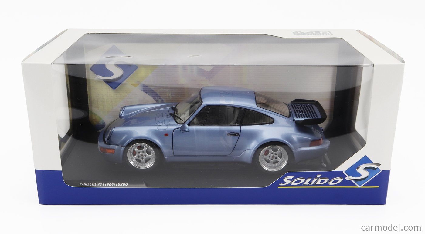 SOLIDO 1803408 Scala 1/18 | PORSCHE 911 964 TURBO COUPE 1990 LIGHT BLUE MET