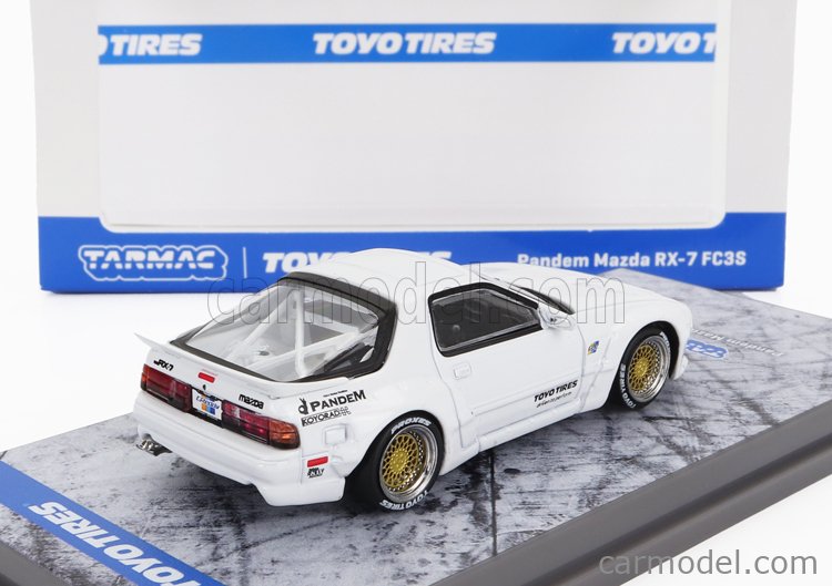 TARMAC T64-R066WH Scale 1/64 | MAZDA RX-7 FC3S PANDEM COUPE 1993 WHITE
