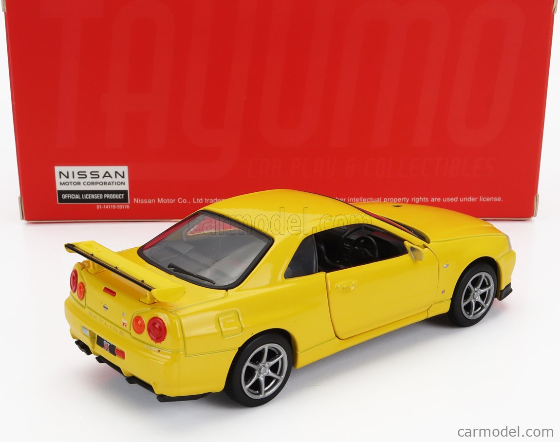 TAYUMO 36115217 Scale 1/36 | NISSAN GT-R (R34) COUPE V-SPEC II 1999 YELLOW