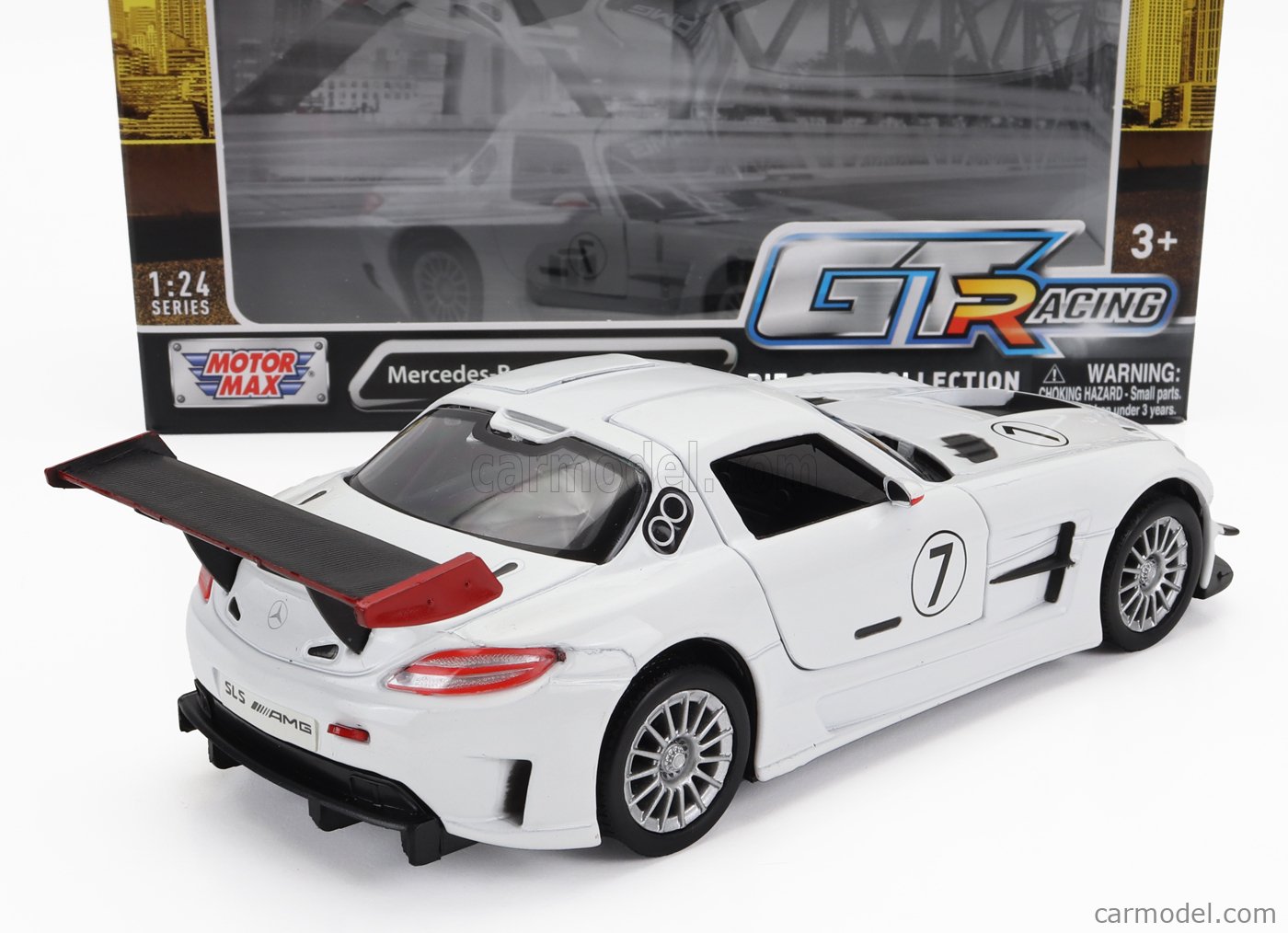 MOTOR-MAX 73772 Scale 1/24 | MERCEDES BENZ SLS AMG GT3 N 7 2010 WHITE