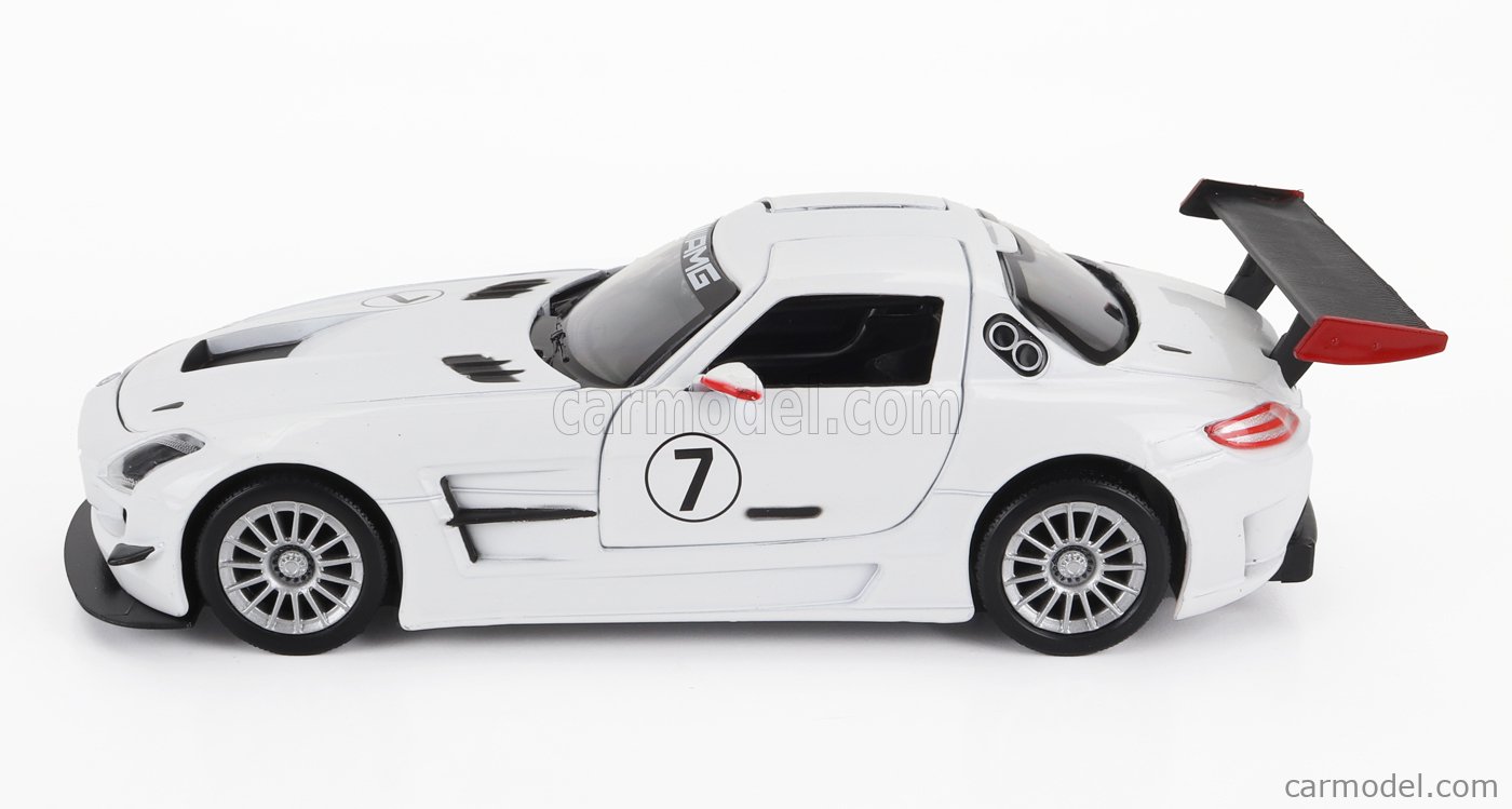 MOTOR-MAX 73772 Scale 1/24 | MERCEDES BENZ SLS AMG GT3 N 7 2010 WHITE