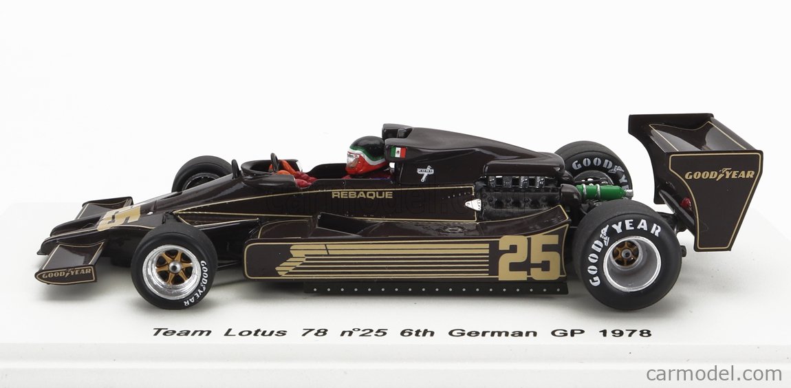 SPARK-MODEL S1847 Масштаб 1/43 | LOTUS F1 78 N 25 GERMAN GP 1978 HECTOR REBAQUE DARK BROWN GOLD