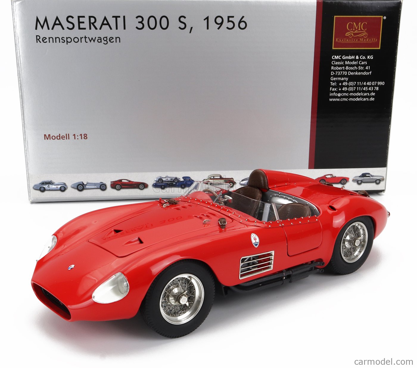 CMC M105 Scala 1/18 | MASERATI 300S SPIDER OPEN 1956 RED