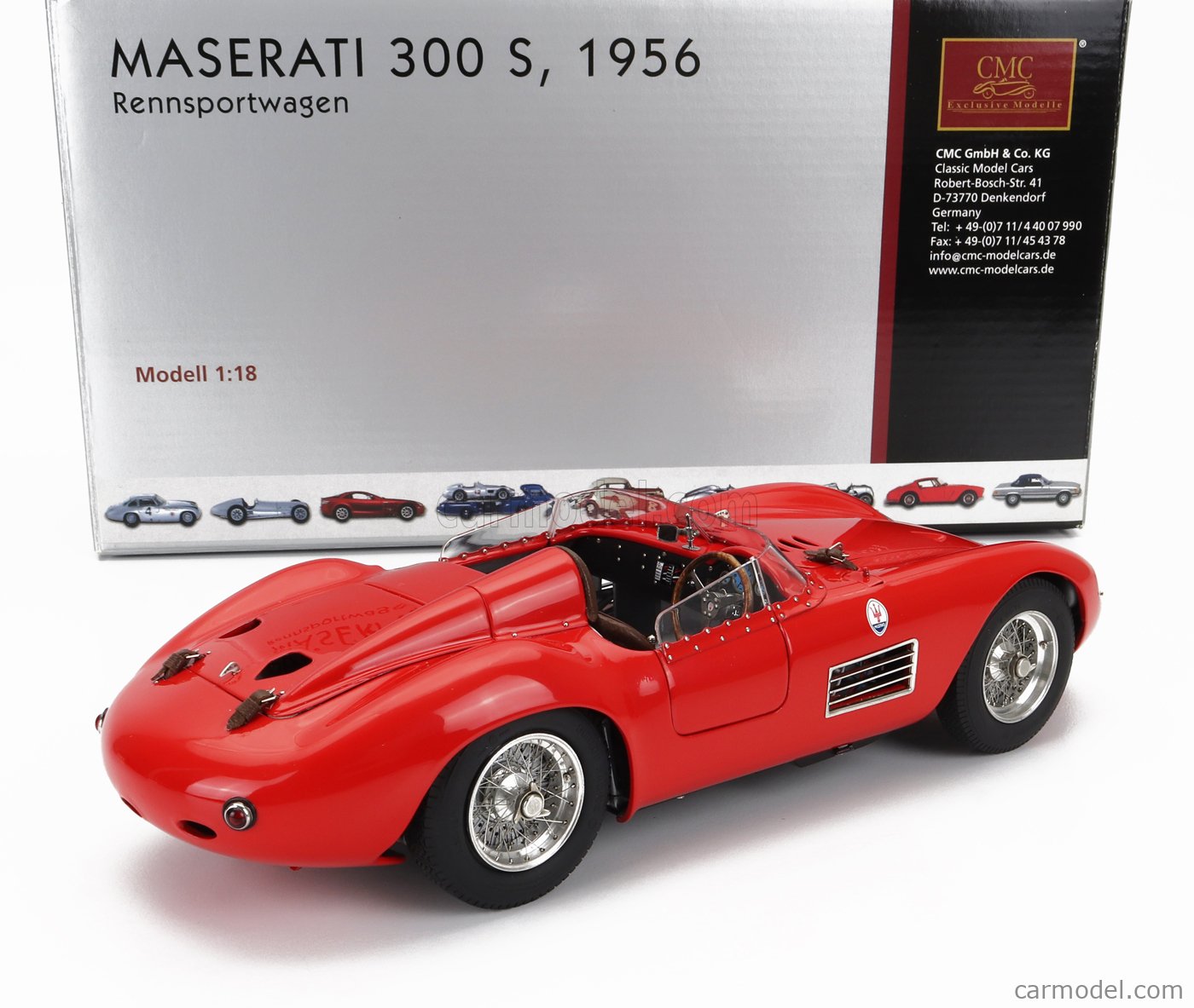 CMC M105 Scala 1/18 | MASERATI 300S SPIDER OPEN 1956 RED