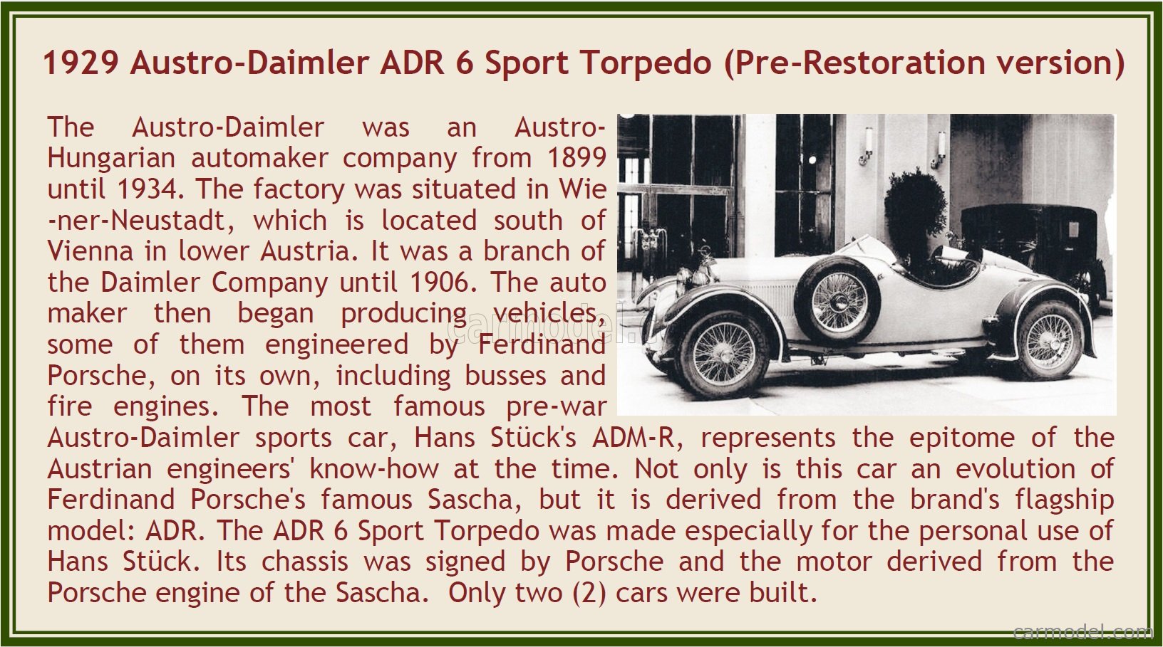 ESVAL MODEL EMEU43032E Scale 1/43 | AUSTRO-DAIMLER ADR8 TORPEDO ...