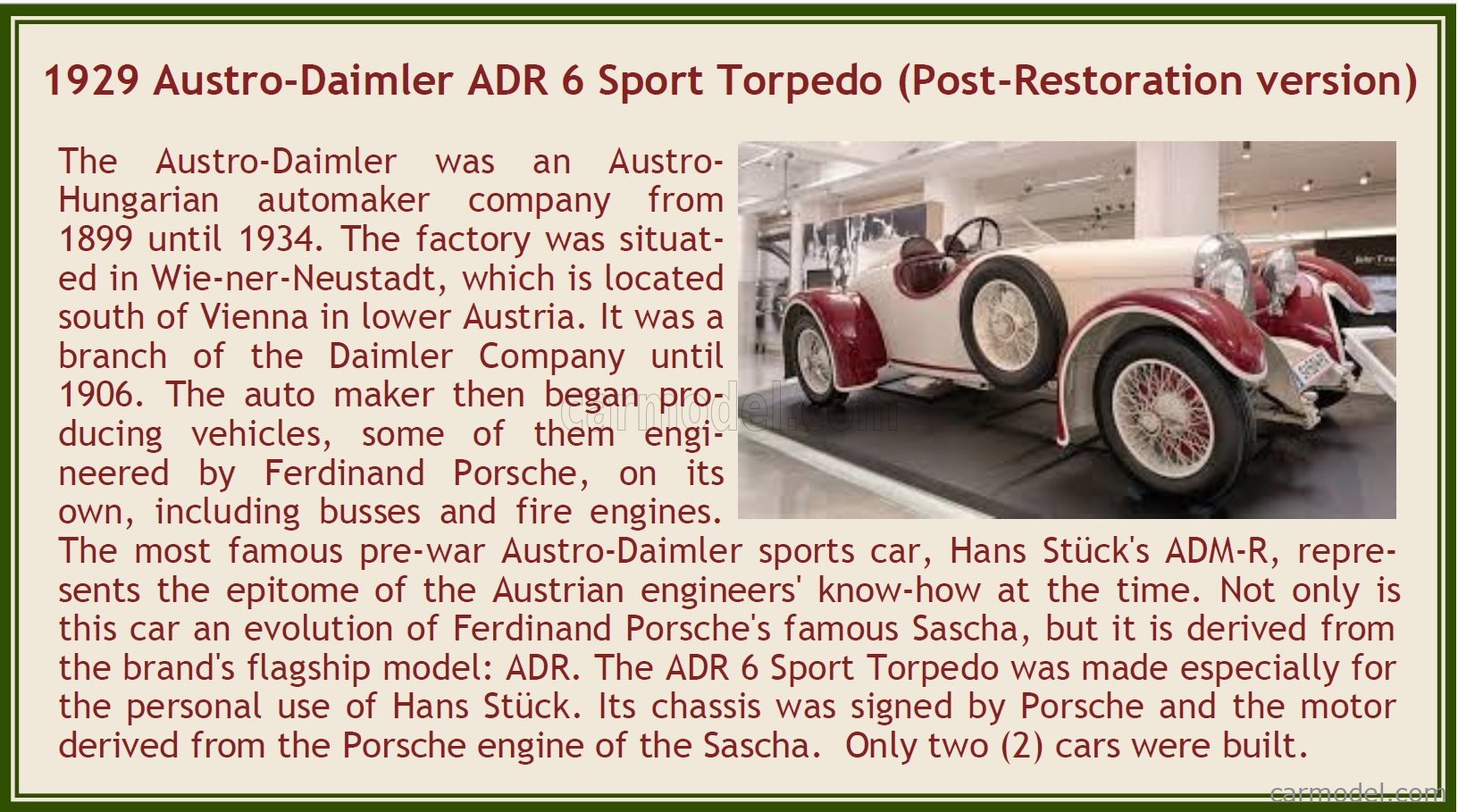 ESVAL MODEL EMEU43032D Scale 1/43 | AUSTRO-DAIMLER ADR8 TORPEDO ...