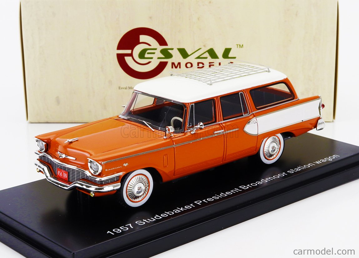 ESVAL MODEL EMUS43008A Scale 1/43 | STUDEBAKER PRESIDENT BROADMOOR SW STATION WAGON 1957 ORANGE ...