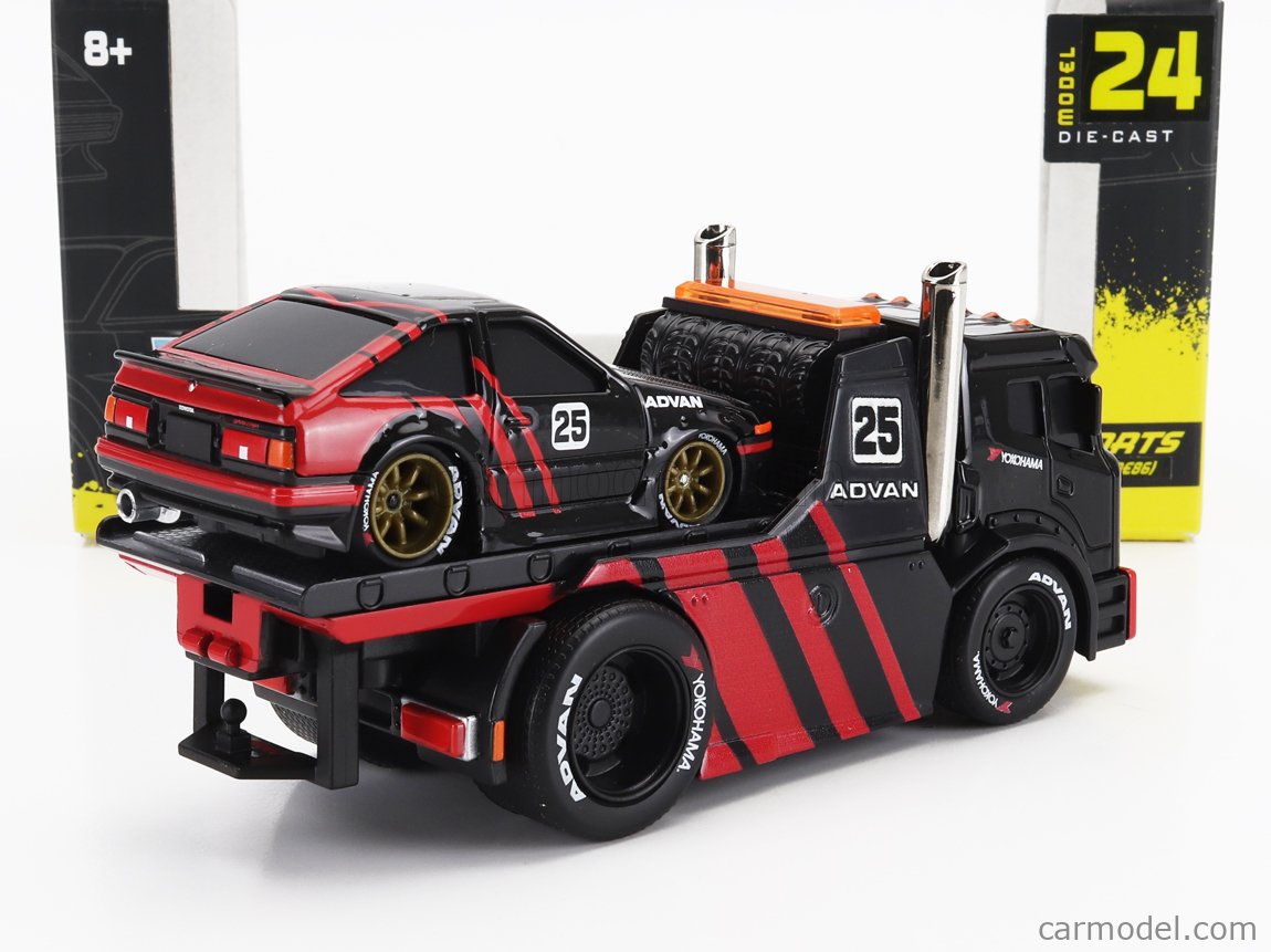 MAISTO 11532-04 Scale 1/64 | TRUCK JDM FLATBED TRUCK CAR TRANSPORTER WITH TOYOTA SPRINTER TRUENO ...