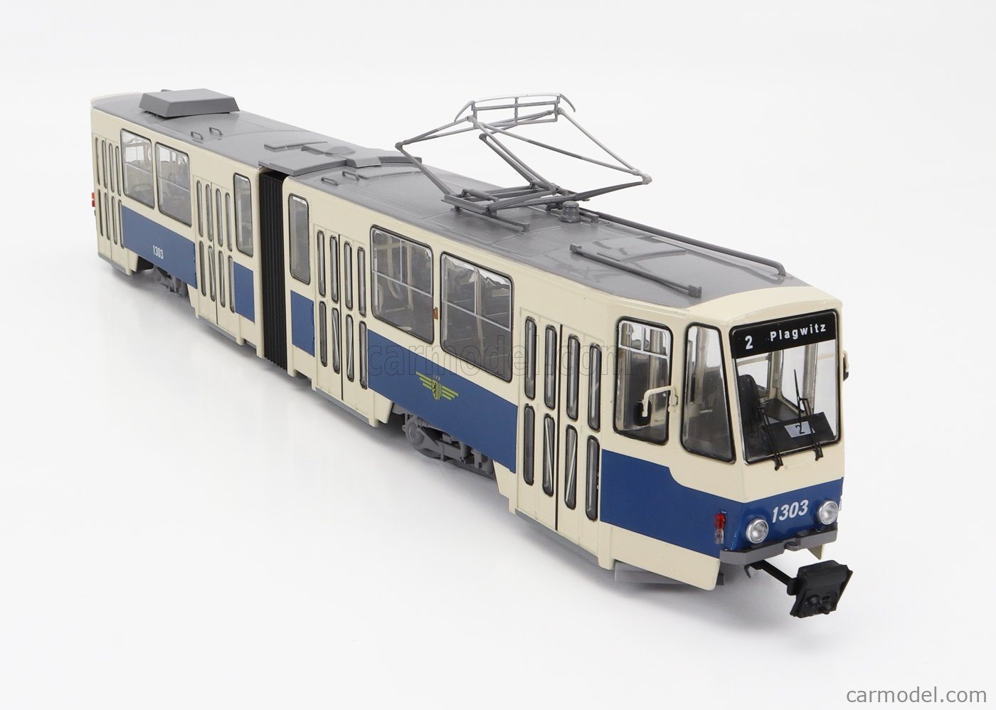 PREMIUM CLASSIXXS 47188 Scale 1/43 | TATRA KT4 TRAM LEIPZIGER TRASPORTO PUBBLICO 1980 CREAM BLUE