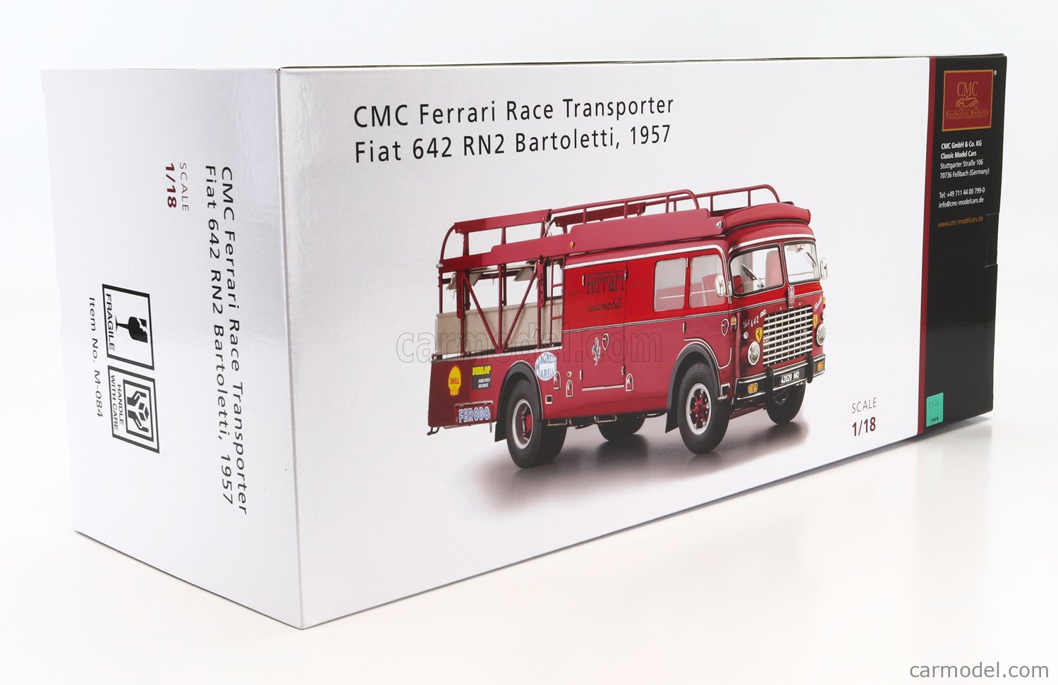 CMC M084-2 Scale 1/18 | FIAT 642RN2 TRUCK BARTOLETTI F1 FERRARI CAR TRANSPORTER 1957 RED