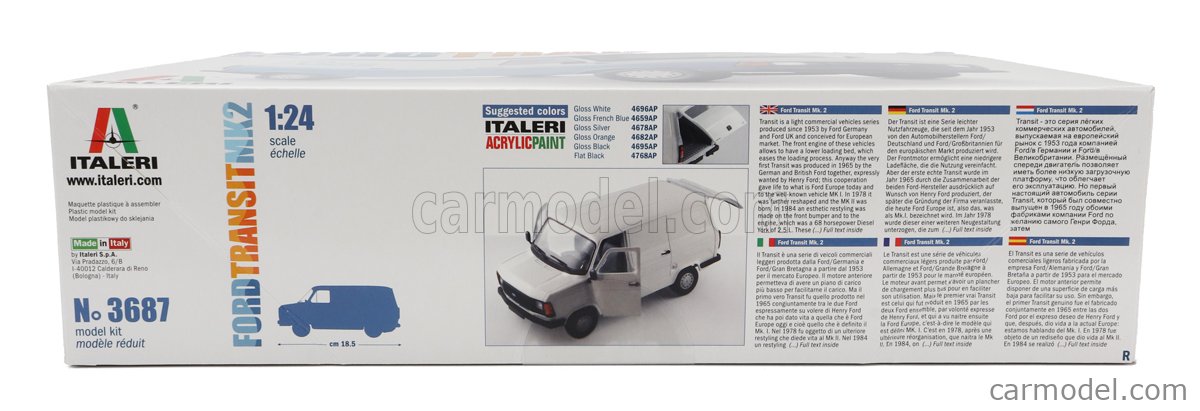 ITALERI IT3687 Scale 1/24 | FORD ENGLAND TRANSIT MKII VAN GAS 1979