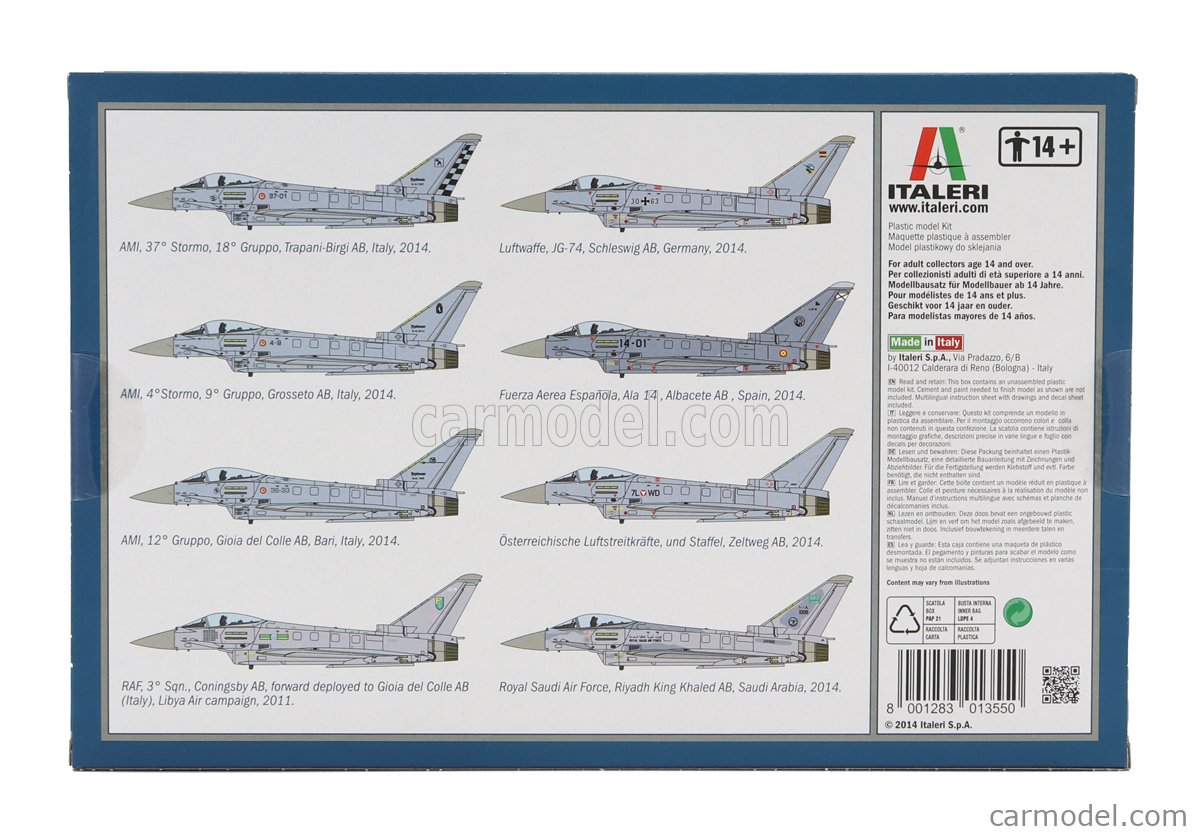 ITALERI IT1355 Scale 1/72 | EUROFIGHTER EF-2000 TYPHOON AIRPLANE SINGLE ...