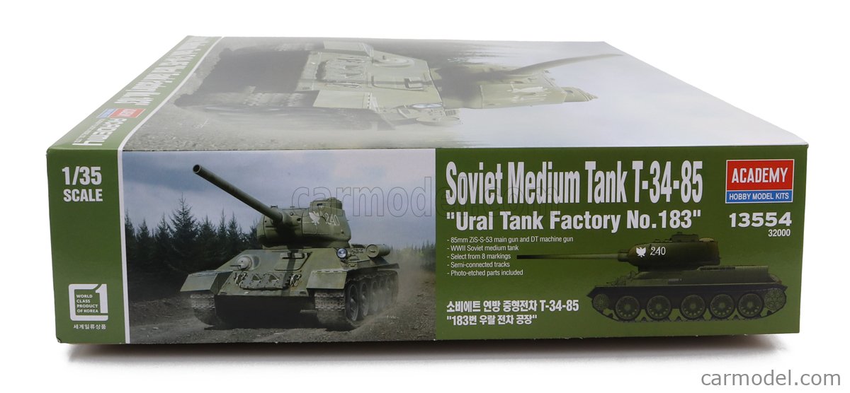 ACADEMY AC13554 Scale 1/35 | TANK T-34-85 SOVIET MEDIUM TANK URAL ...