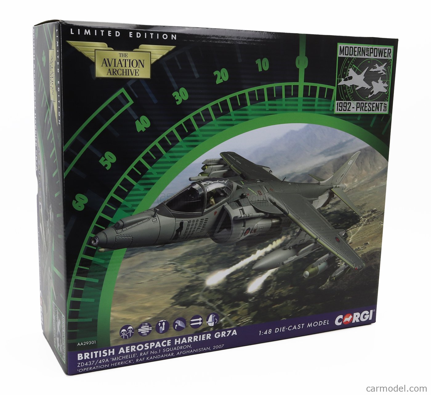 CORGI AA29301 Scale 1/48 | BRITISH AEROSPACE BAe HARRIER GR7 MILITARY ...