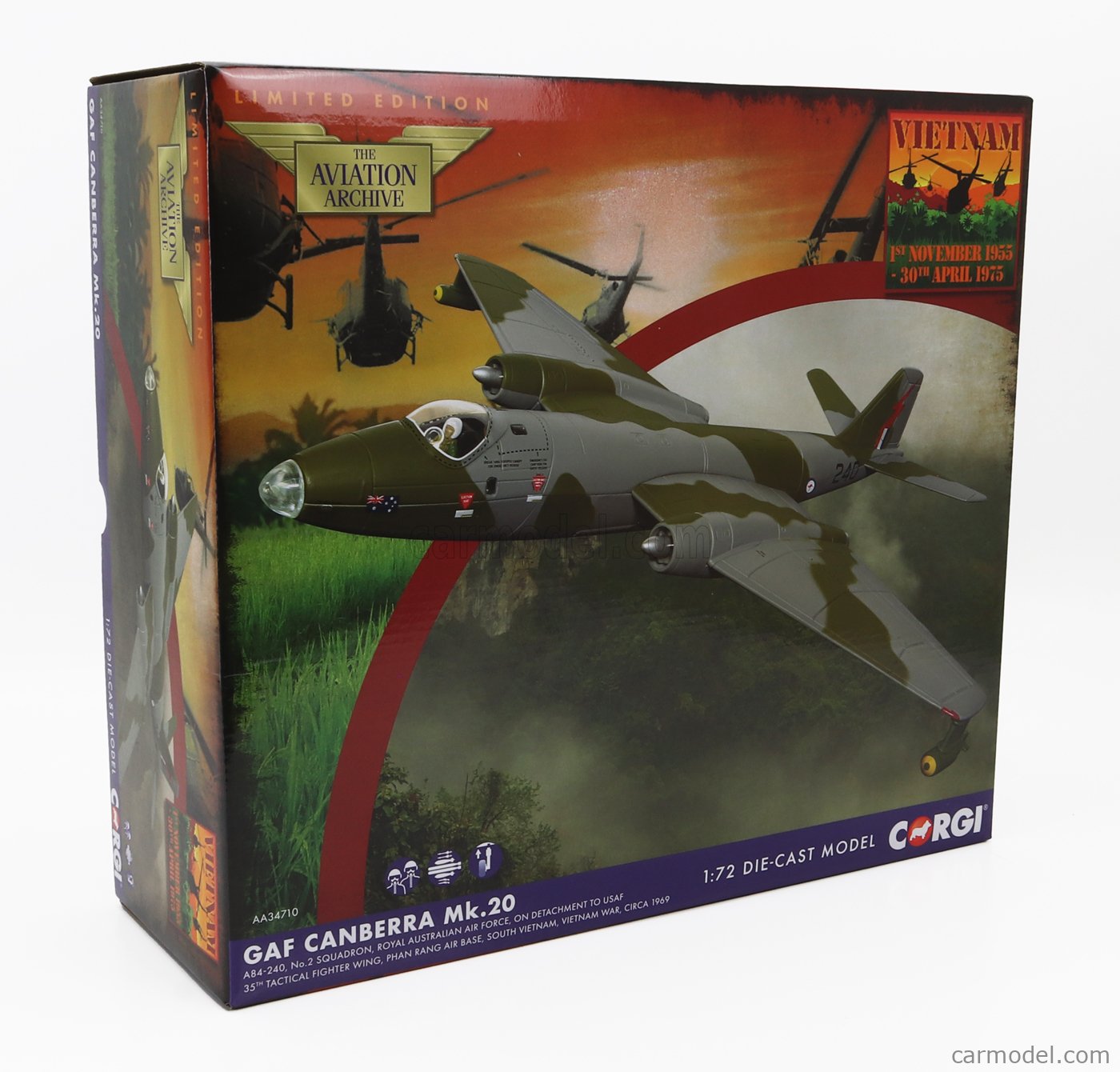 CORGI AA34710 Scale 1/72 | GAF CANBERRA MK20 MILITARY AIRPLANE 1969 ...
