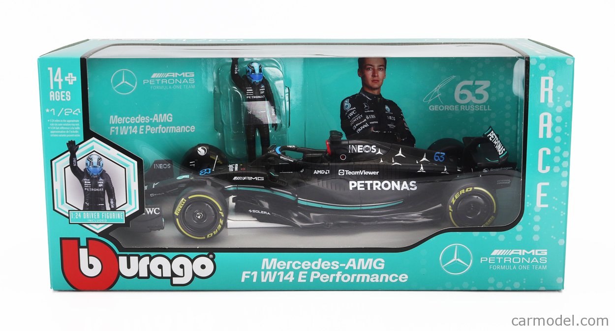 BURAGO 18-28037-RUS Scale 1/24 | MERCEDES GP F1 W14 TEAM MERCEDES-AMG ...