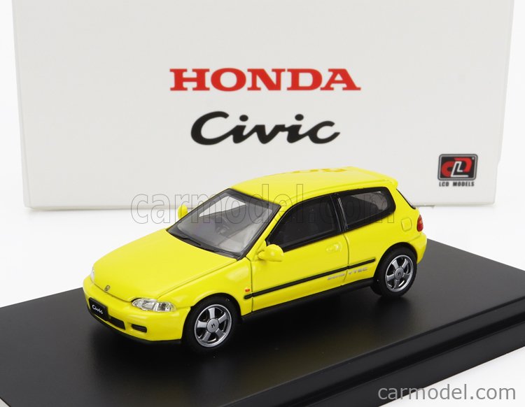 LCD-MODEL LCD64034-YE Scale 1/64 | HONDA CIVIC EG6 VTEC 1993 YELLOW