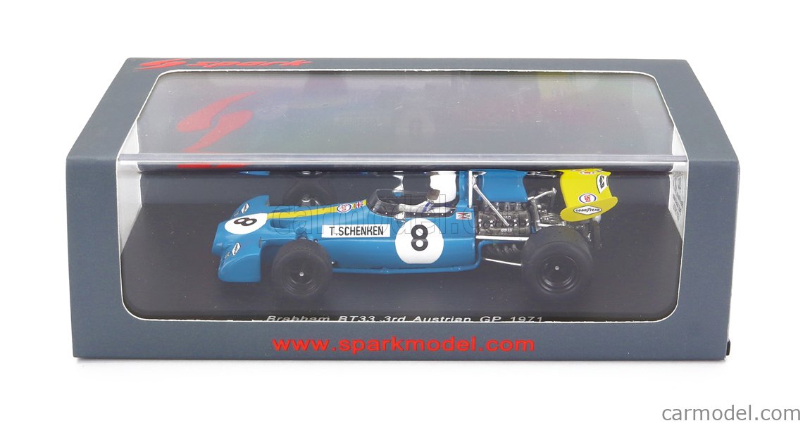 SPARK-MODEL S4341 Echelle 1/43 | BRABHAM F1 BT33 TEAM MOTOR RACING DEVELOPMENTS N 8 3rd AUSTRIAN ...