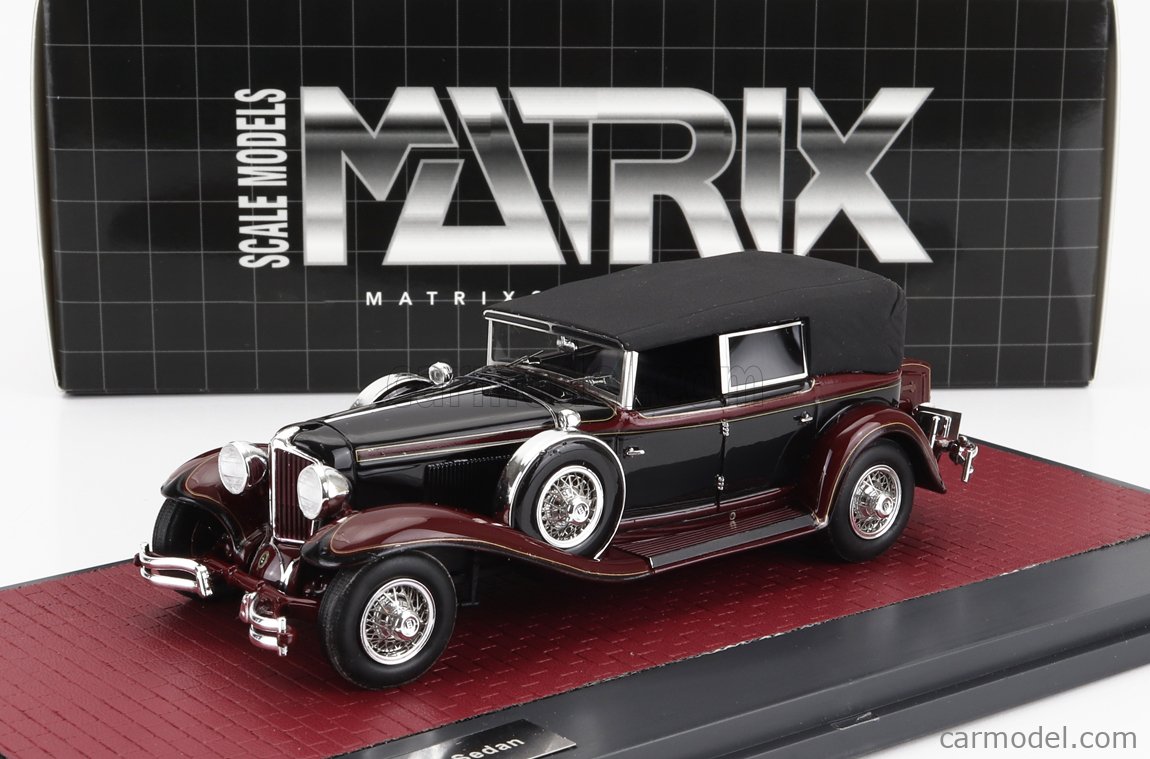MATRIX SCALE MODELS MX40307-014 Scale 1/43 | CORD L-29 PHAETON SEDAN CABRIOLET CLOSED 1931 BLACK RED