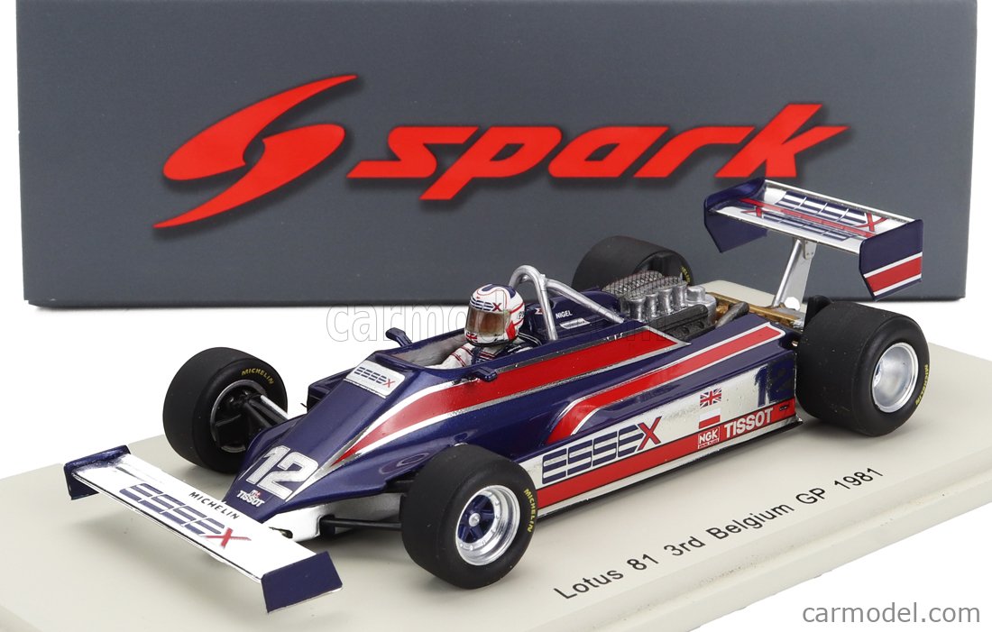 SPARK-MODEL S4287 Scale 1/43 | LOTUS F1 81 N 12 3rd BELGIUM GP 1981 ...