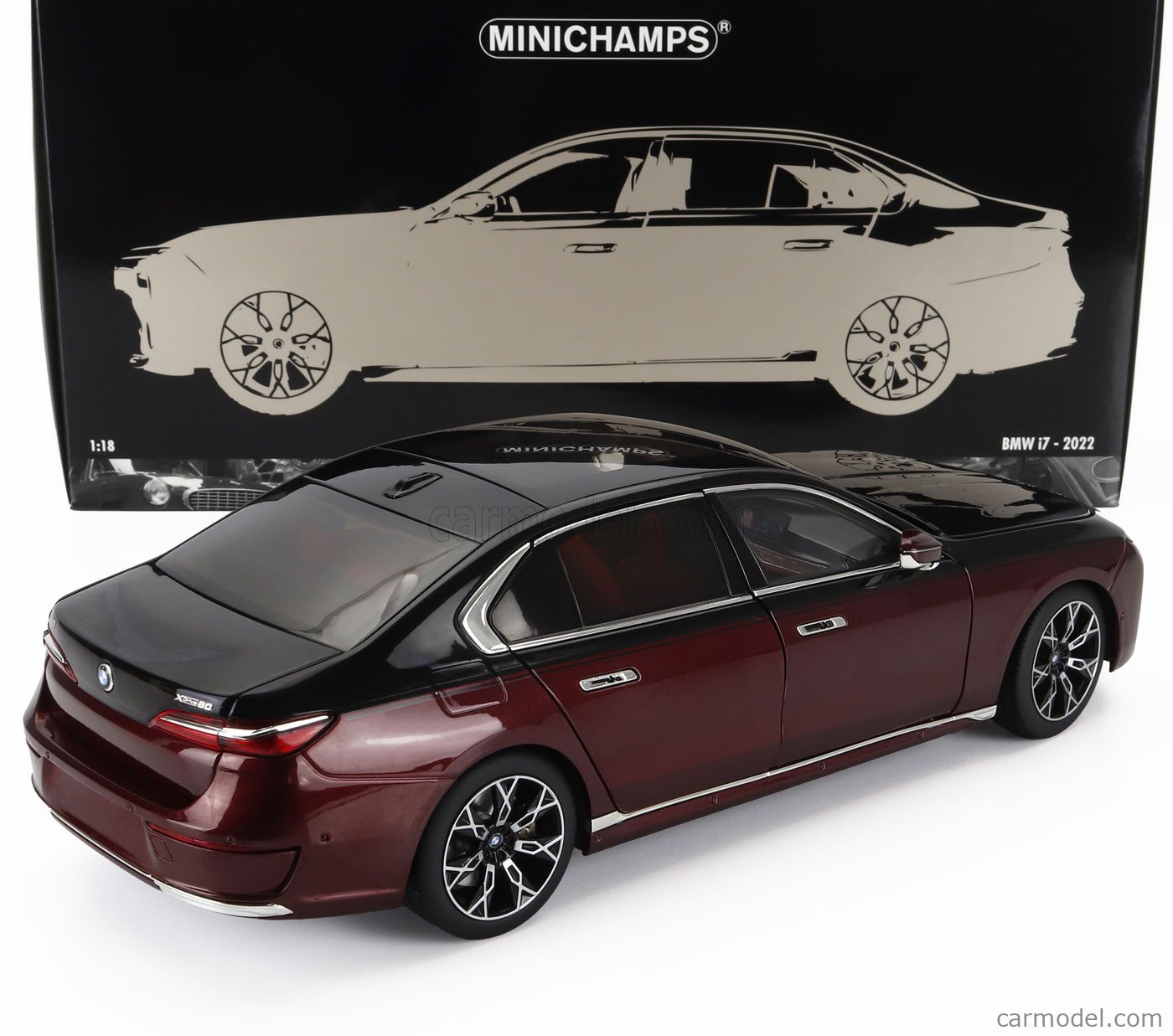 MINICHAMPS 110023201 Scale 1/18 | BMW 7-SERIES i7 (G70 BEV) 2022 BLACK RED