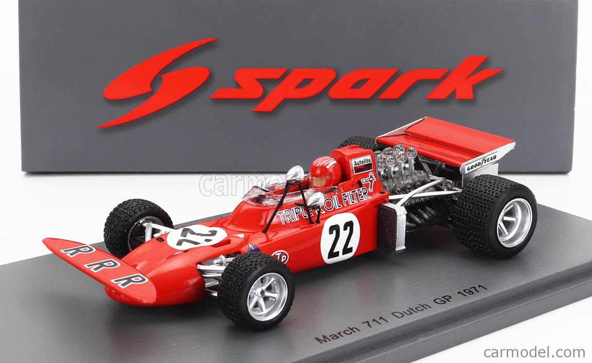SPARK-MODEL S5361 Scale 1/43 | MARCH F1 MARCH 711 N 22 DUTCH GP 1971 ...