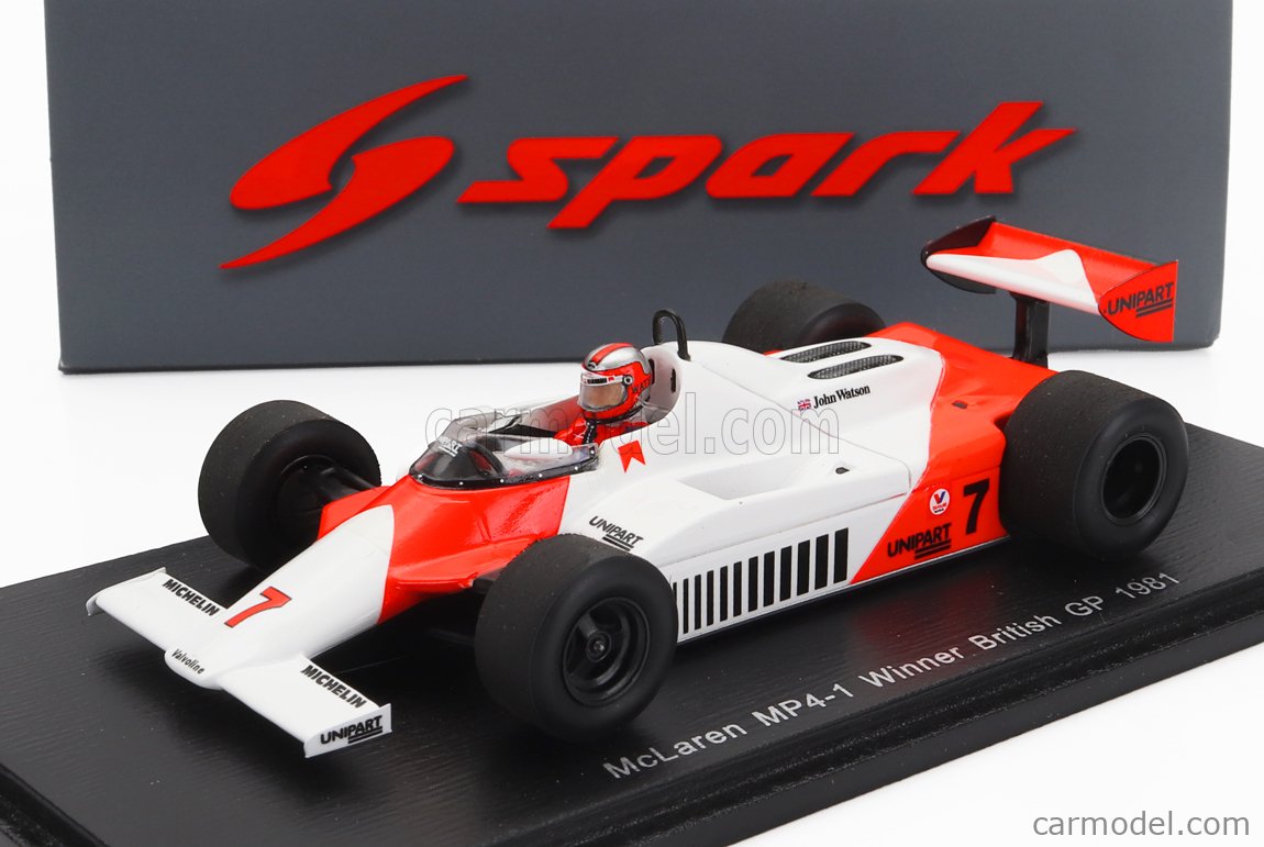 SPARK-MODEL S4300 Masstab: 1/43 | McLAREN F1 MP4/1 FORD N 7 WINNER BRITISH GP 1981 JOHN WATSON ...