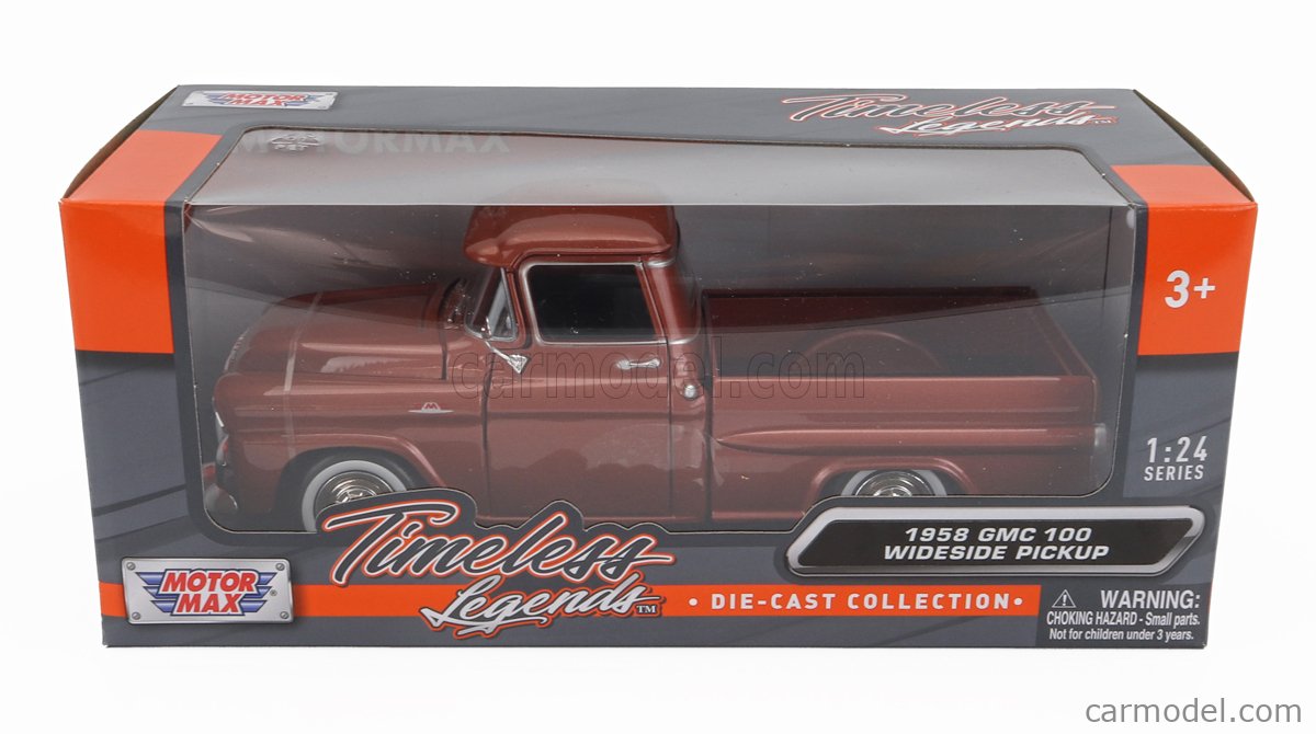 MOTOR-MAX 79385BR Scale 1/24 | GMC 1000 WIDESIDE PICK-UP 1958 BROWN