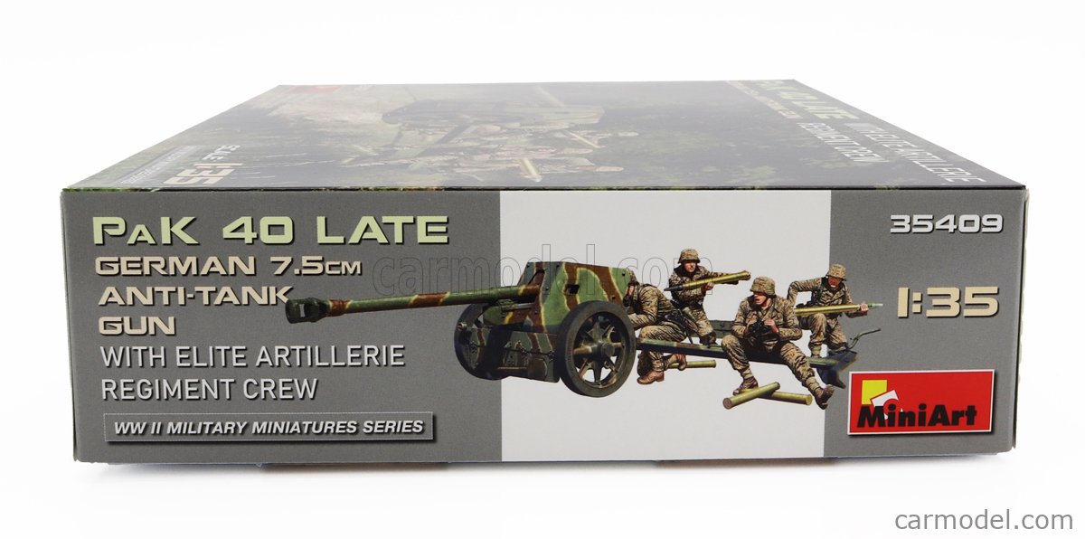 MINIART 35409 Scale 1/35 | TRAILER MILITARY PAK 40 LATE GERMAN 7.5CM ANTI-TANK GUN