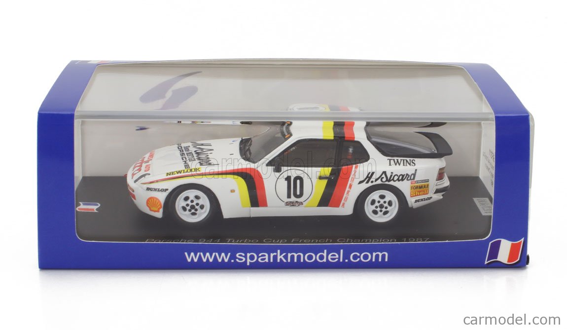 SPARK-MODEL SF311 Scale 1/43 | PORSCHE 944 TURBO N 10 CUP CHAMPION FRANCE 1987 RENE METGE WHITE