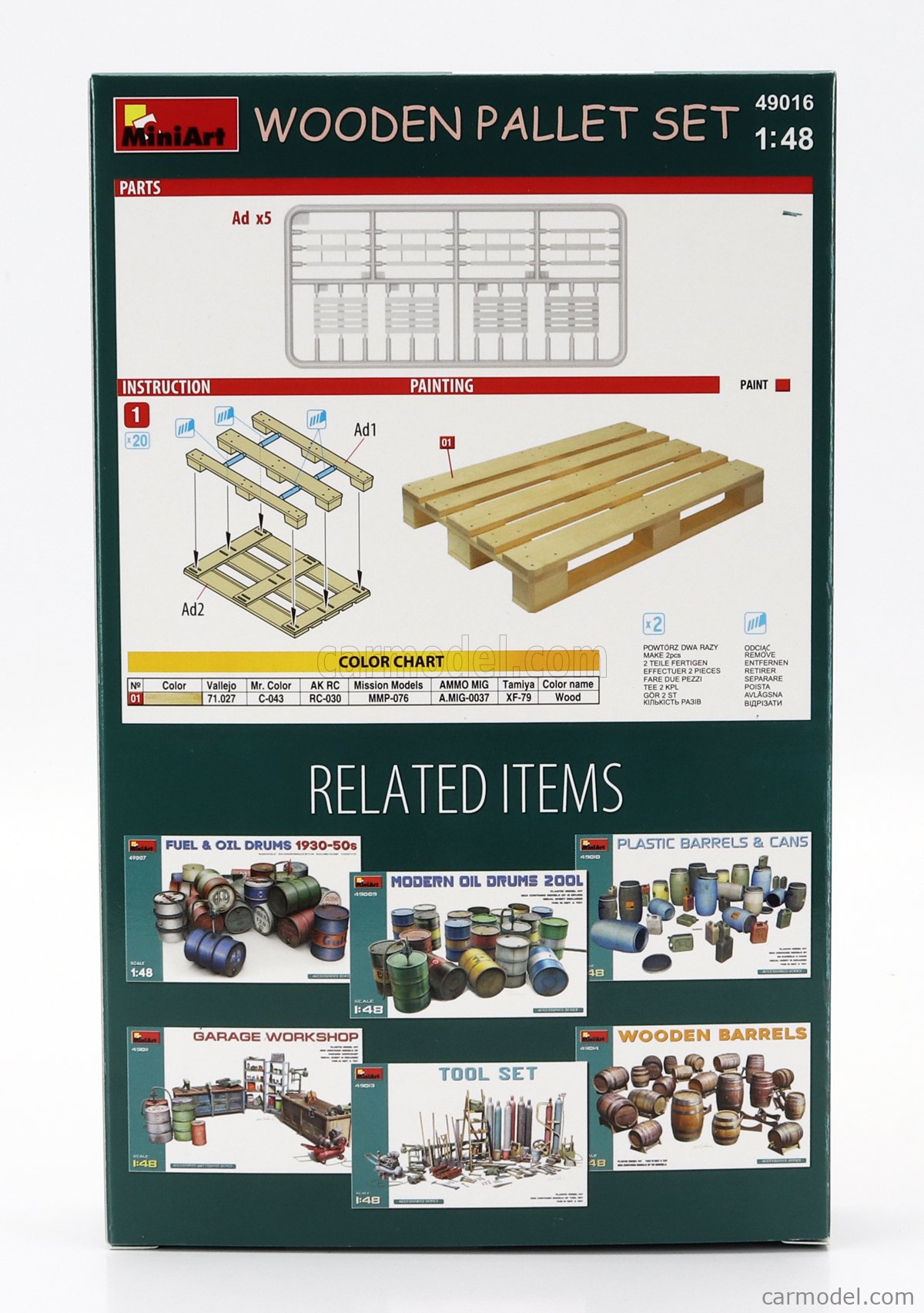 MINIART 49016 Escala 1/48 | ACCESSORIES WOODEN1950 PALLET SET