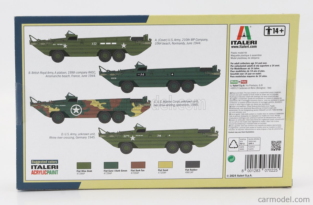 ITALERI IT7022 Scale 1/72 | GMC DUKW TRUCK BOAT ANFIBIO MILITARY 1944