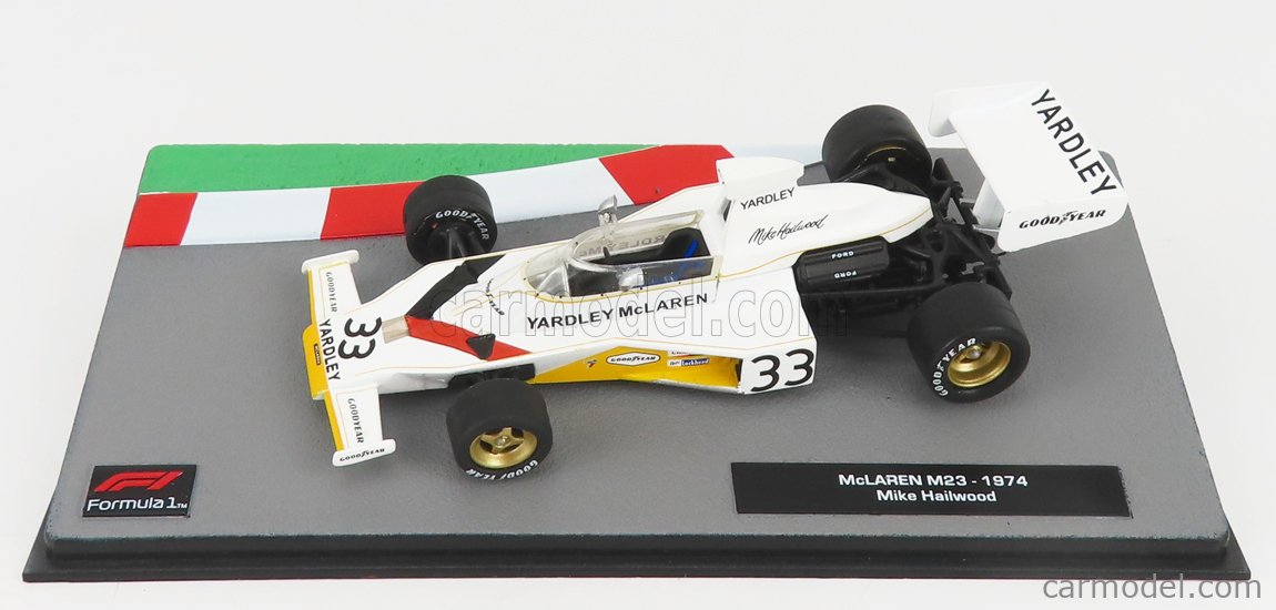 EDICOLA FORMULA1AUTOCOL149 Scale 1/43 | McLAREN F1 M23 FORD N 33 SEASON 1974 MIKE HAILWOOD WHITE ...