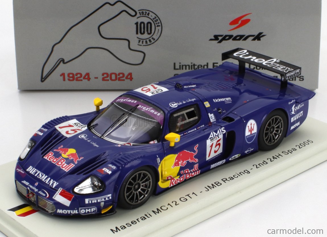 SPARK-MODEL 100SPA19 Scale 1/43 | MASERATI MC12 GT1 TEAM JMB RACING N 15 24h SPA 2005 ANDREA ...