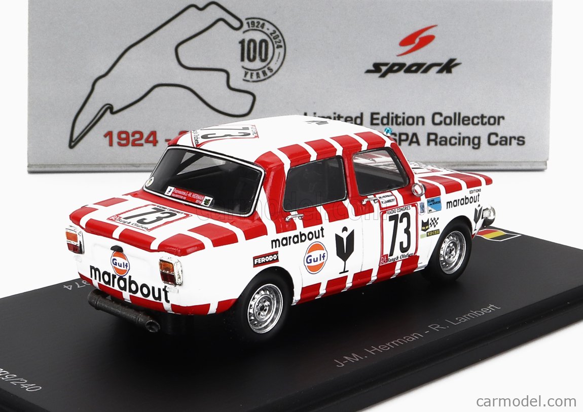 SPARK-MODEL 100SPA06 Scale 1/43 | SIMCA 1000 RALLY2 TEAM MARABOUT ...