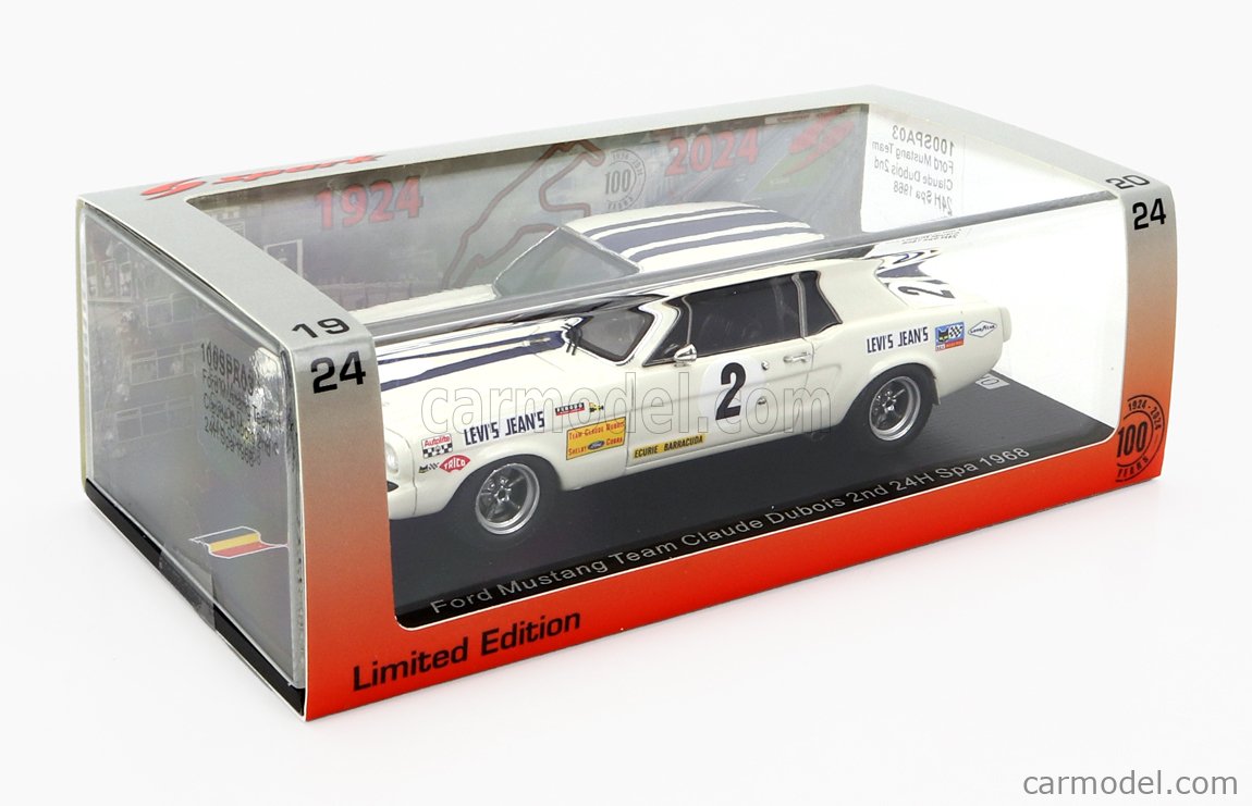 SPARK-MODEL 100SPA03 Scale 1/43 | FORD USA MUSTANG TEAM CLAUDE DUBOIS N ...
