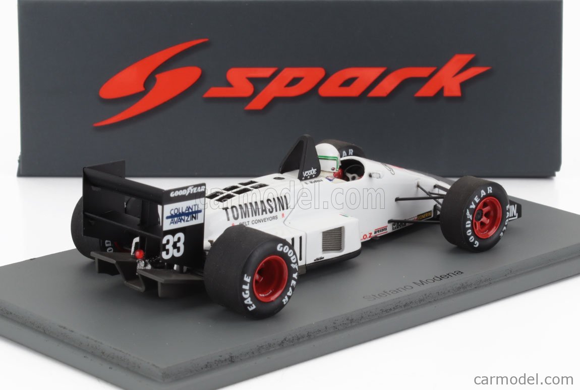 SPARK-MODEL S7208 Echelle 1/43 | EUROBRUN F1 ER188 N 33 FRANCE GP 1988 STEFANO MODENA WHITE BLACK